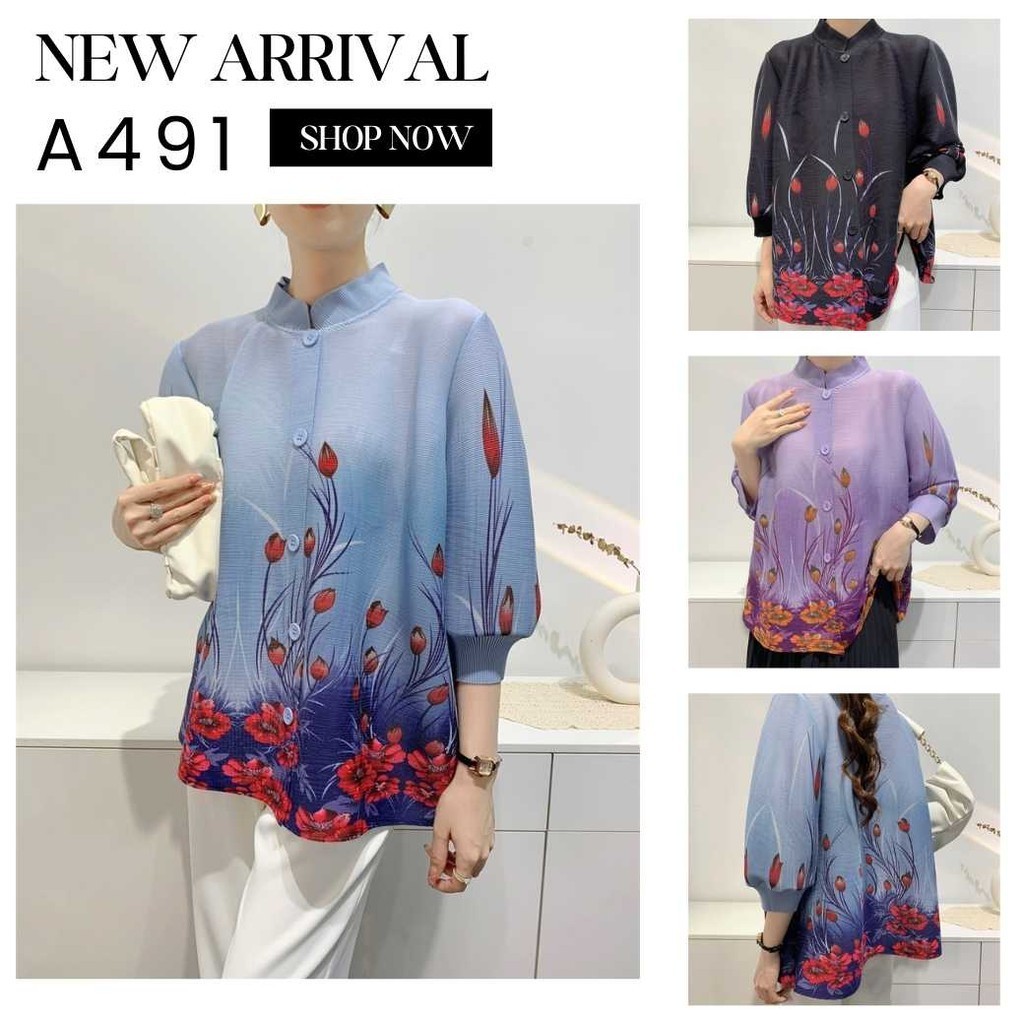 Peatbynisa A491 เสื้ออัดพลีท เนื้อผ้าPolyester100% | Shopee Thailand