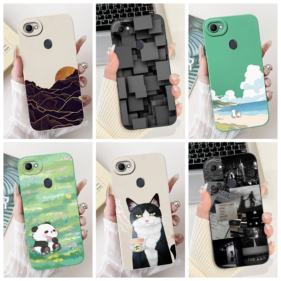 เคส Oppo F7 CPH1821 ความงามแฟชั่นแมวน่ารักทาสีฝาหลัง Oppo CPH1819 เคส ...