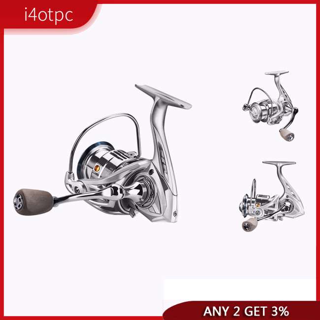 I4otpc Spin Fishing Reel, ถ้วยลวดความเร็วสูง, ตลับลูกปืน 3 + 1BB 5.2:1 อัตราทดเกียร์ตกปลา Reel ...