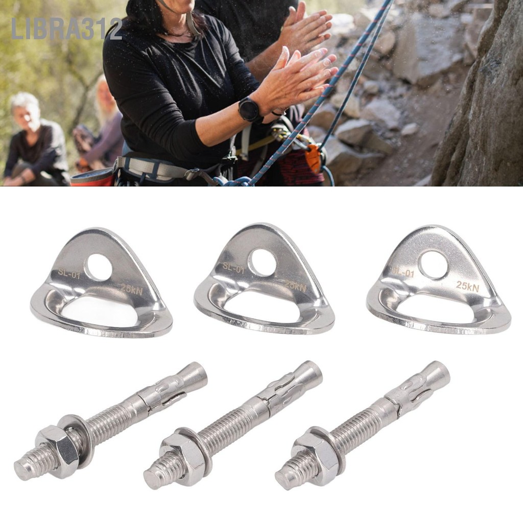 Libra312 3 คู่ Rock Climbing Bolt ไม้แขวนเสื้อสแตนเลส Anchor ปีนเขา ...