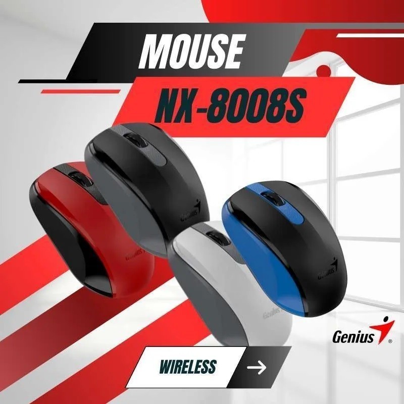 Genius NX-8008s Mouse Wireless Silent Blue-Eye (USB RF, 1200 DPI ...