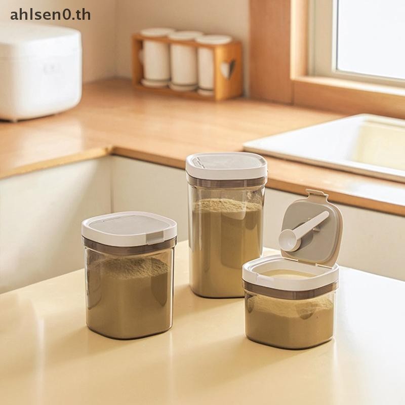 Ahlsen0 Airtight คอนเทนเนอร์นมผง Jar Storage ฟรี Scraper ช้อนอาหารนํากลับมาใช้ใหม่กล่องปิดผนึก ...