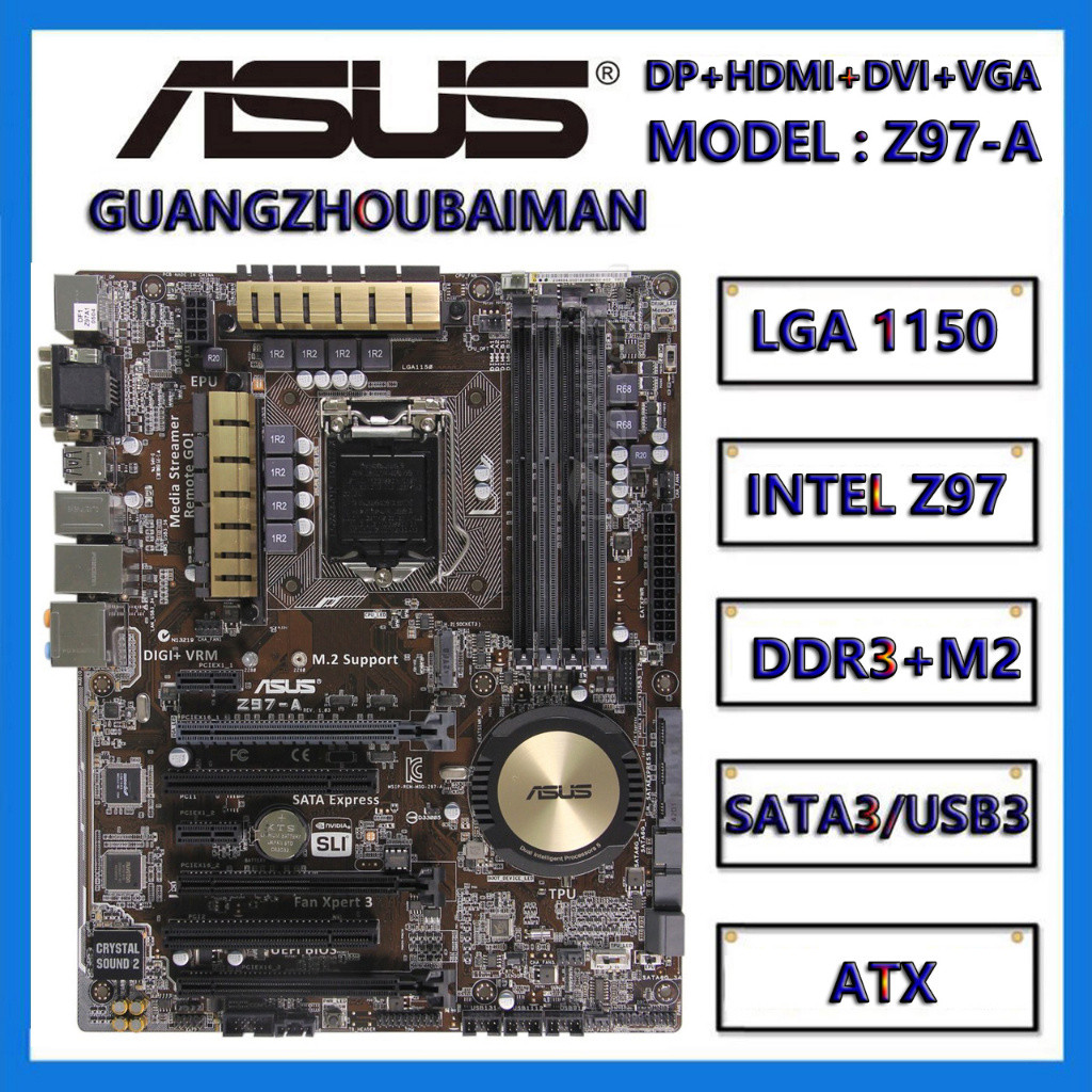 Asus z97-a z97-C z97-K R2.0 z97-E z97-K/USB 3.4 lga 1150 เมนบอร์ด ddr3 m.2 z97 | Shopee Thailand
