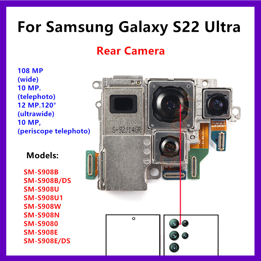 สําหรับ Samsung Galaxy S22 Ultra 5G SM-S908B S908U S908E S908 กลับ ...