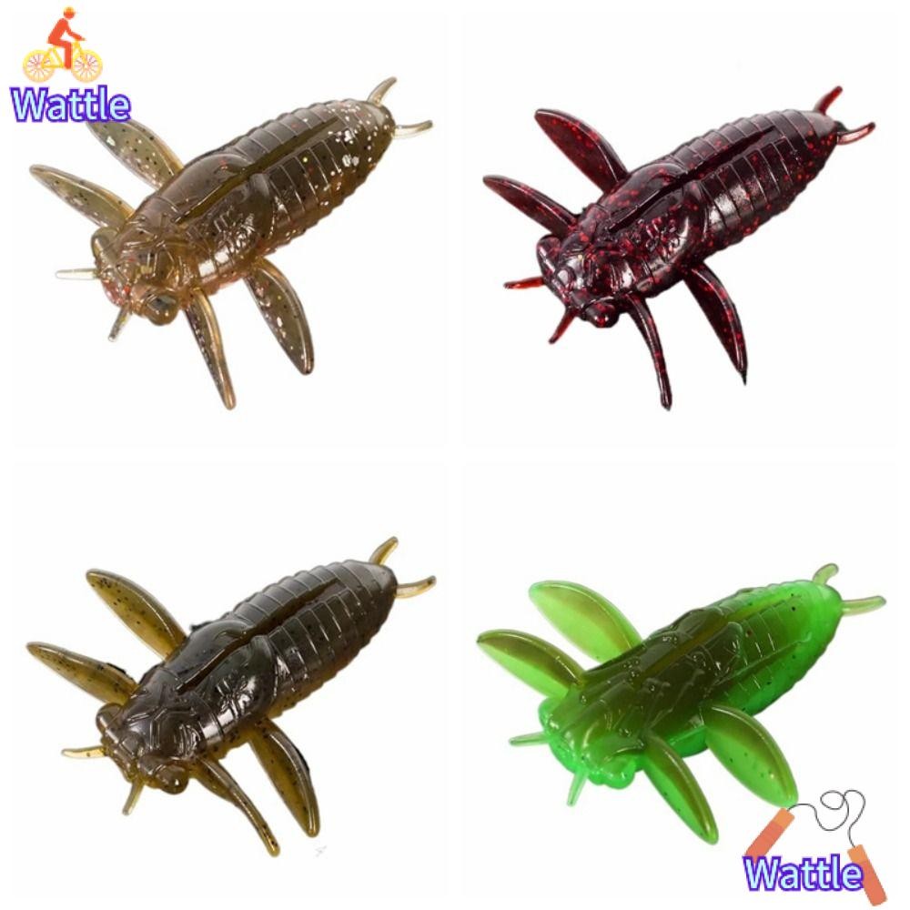 WATTLE 6 ชิ้นลอยเหยื่อ Cicada, สมจริงดึงดูดสูง Bionic Worm Lure, พรีเมี ...