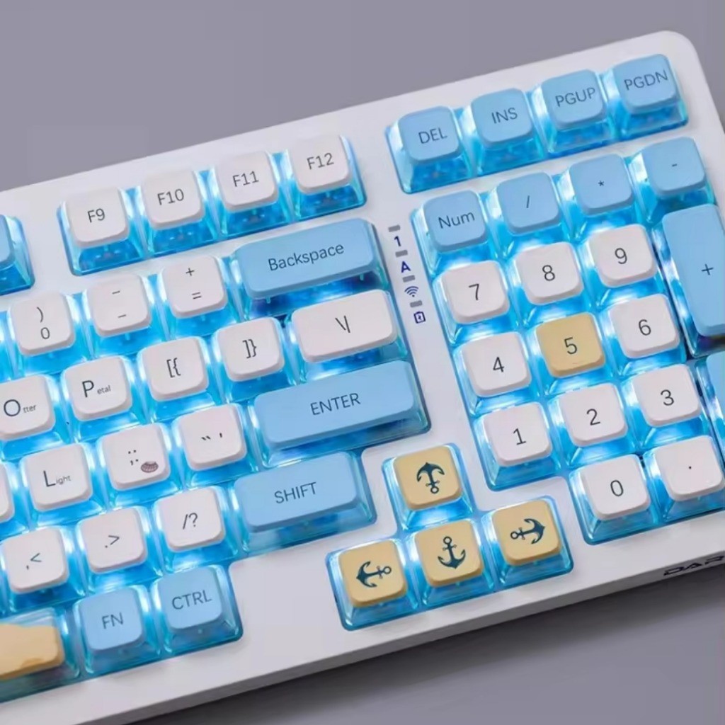 ทะเลฤดูร้อนพุดดิ้ง Keycaps 118 คีย์ ASA โปรไฟล์ PC PBT สี่ด้านข้าง ...