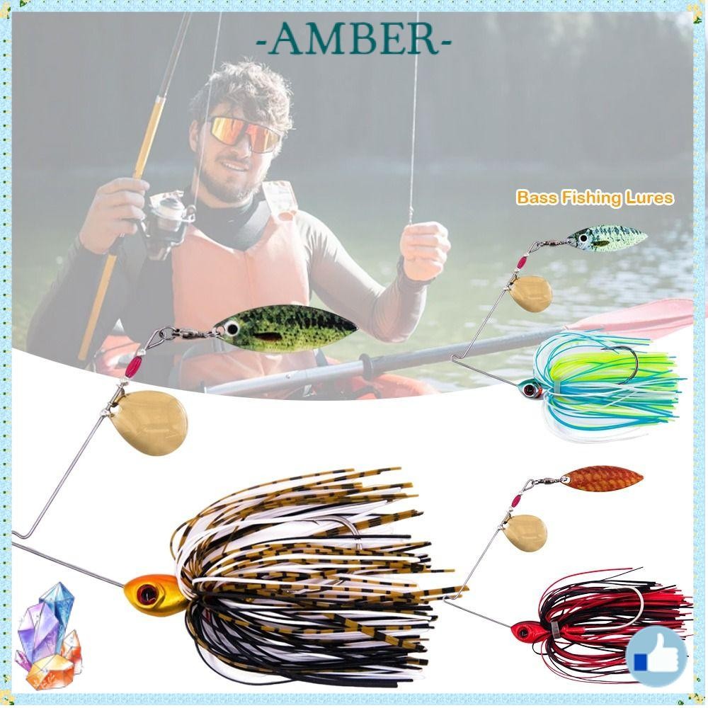 AMBER เหยื่อตกปลาเบสรูปแบบ Willow Blade Spinner, สินค้าพร้อม Colorado ...