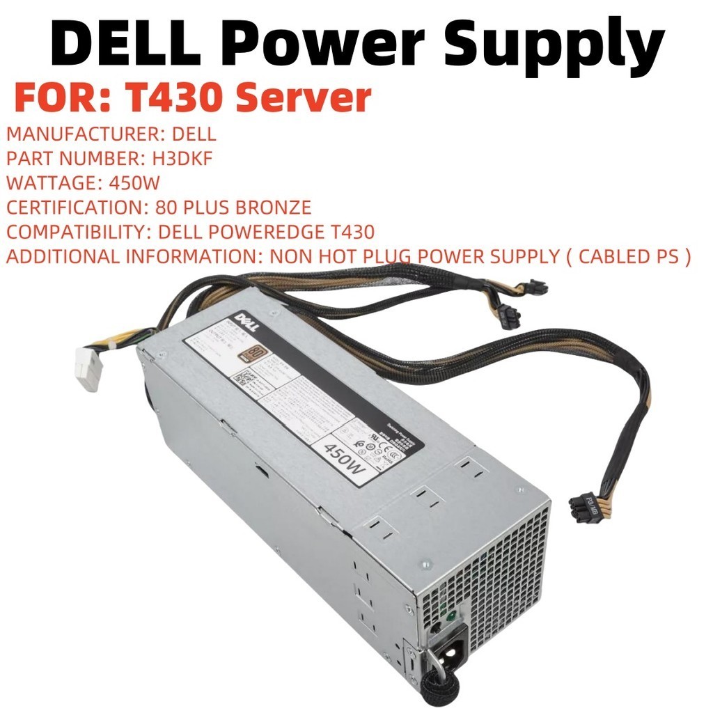 DELL T430 R530 SERVER POWER SUPPLY D450E-S1 H3DKF AC450E-S0 40GDF DPS ...