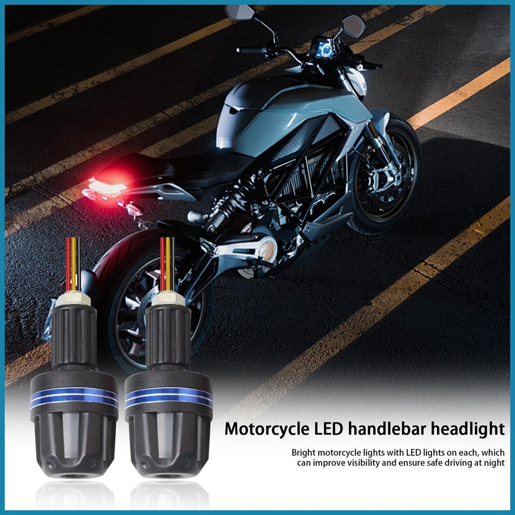 รถจักรยานยนต์ LED Handlebar Light 2pcs Bright Handlebar Light 360 องศา ...
