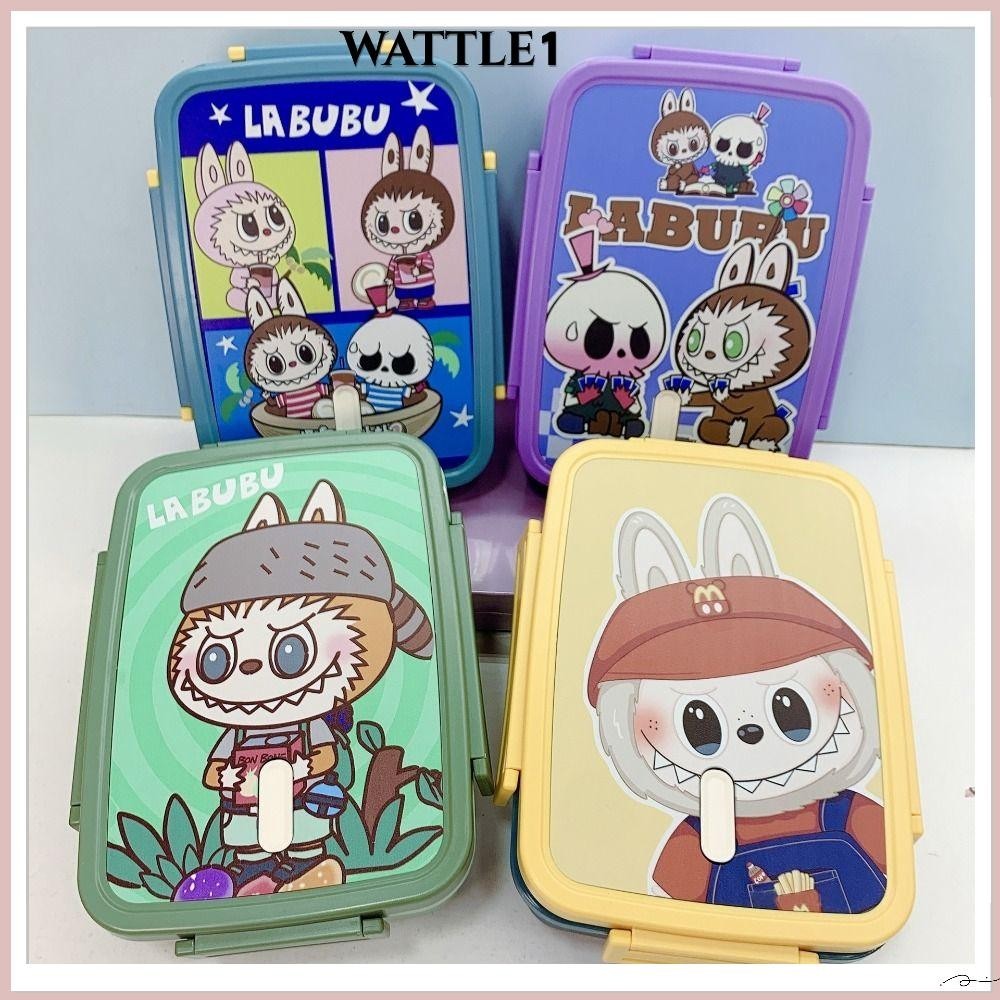 Wttle Labubu กล่องอาหารกลางวัน, Labubu Leakproof Bento Box, 2 กริด ...