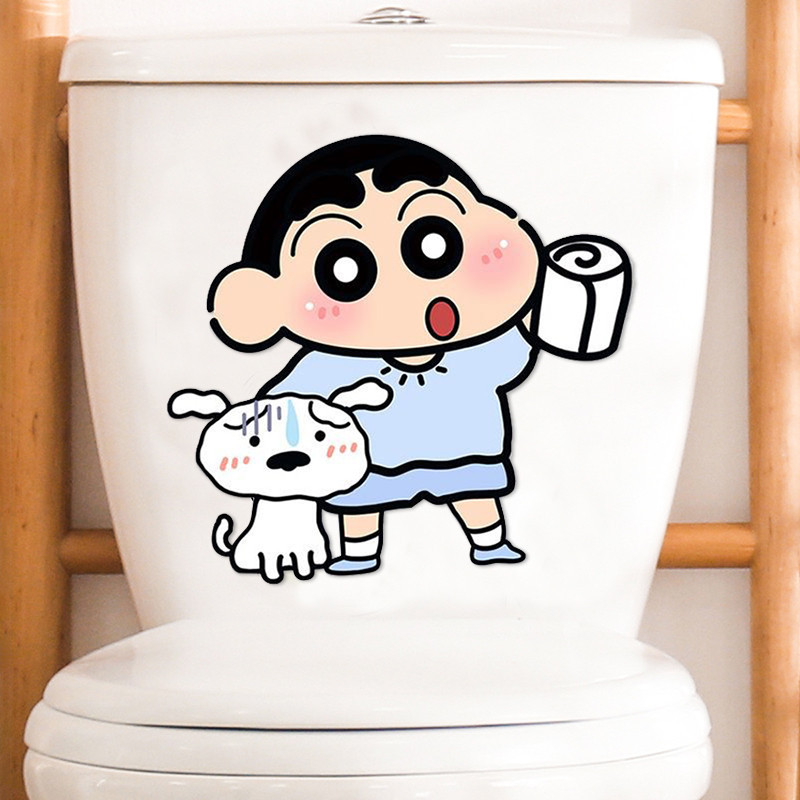 การ์ตูน Crayon Shin-chan Closestool สติกเกอร์สัตว์น่ารัก Felt ห้องน้ํา ...