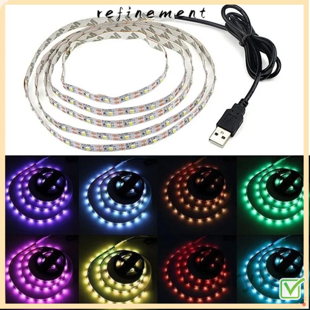 เทปแสง REFINEMENT, USB แถบ LED สีขาวอบอุ่น, โคมไฟตกแต่งบ้าน 1M DC 5V | Shopee Thailand
