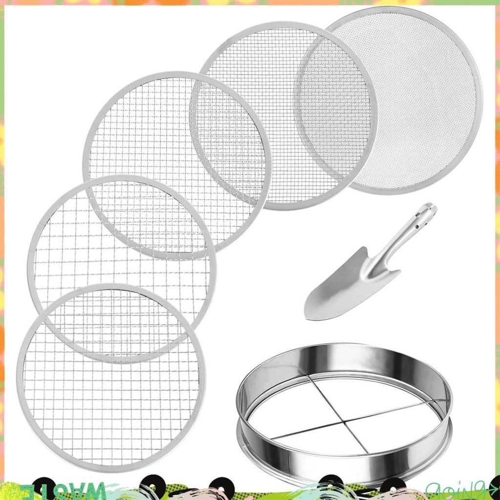 Super Soil Sifter ชุดตะแกรงสแตนเลสสําหรับทําสวน 5 ขนาด 8in ...