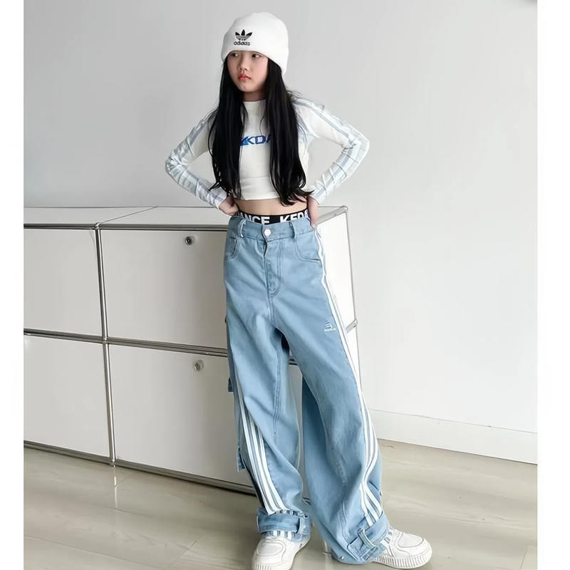 [KeDaYa] พร้อมส่ง เสื้อครอปแขนยาวสไตล์เกาหลี กางเกงคาร์โก้ยีนส์วินเทจ ...
