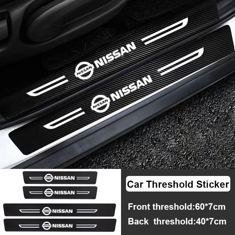 ใบมีดคาร์บอนรถประตู Sill Trunk สติกเกอร์ป้องกันสําหรับ Nissan Qashqai ...