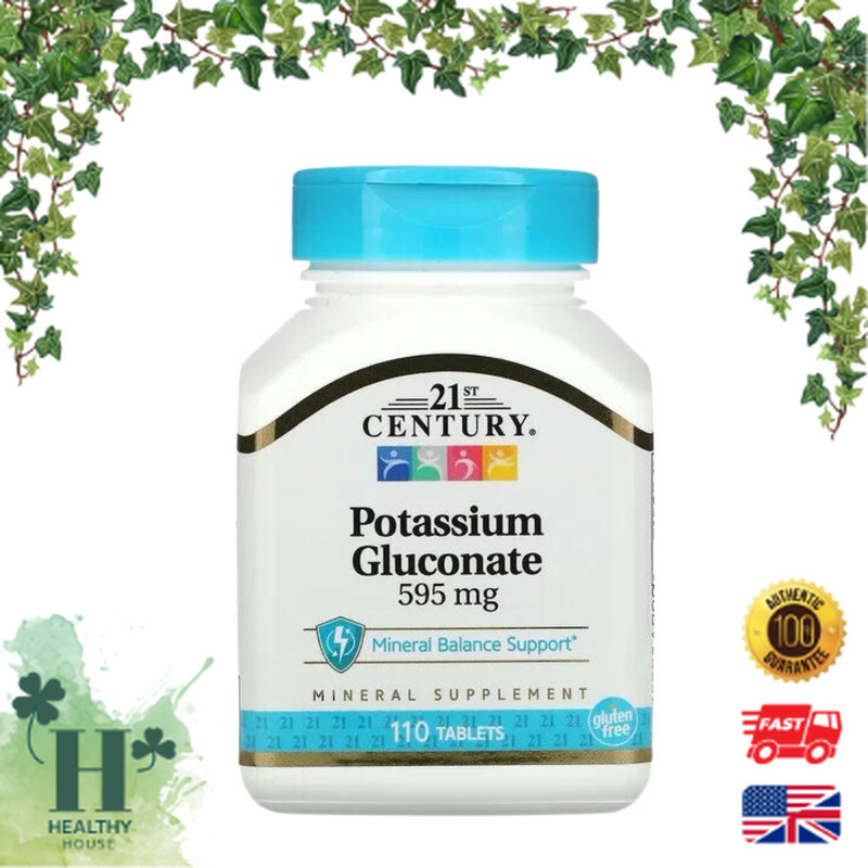 พร้อมส่ง 21st century Potassium Gluconate 595mg 110 tablets โพแทสเซียม ...