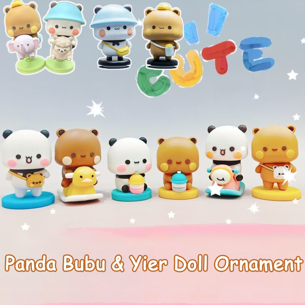 ใหม่ Panda Bubu & Yier อะนิเมะรูป Kawaii หมี Dudu ตัวเลขการกระทําคอลเลก ...