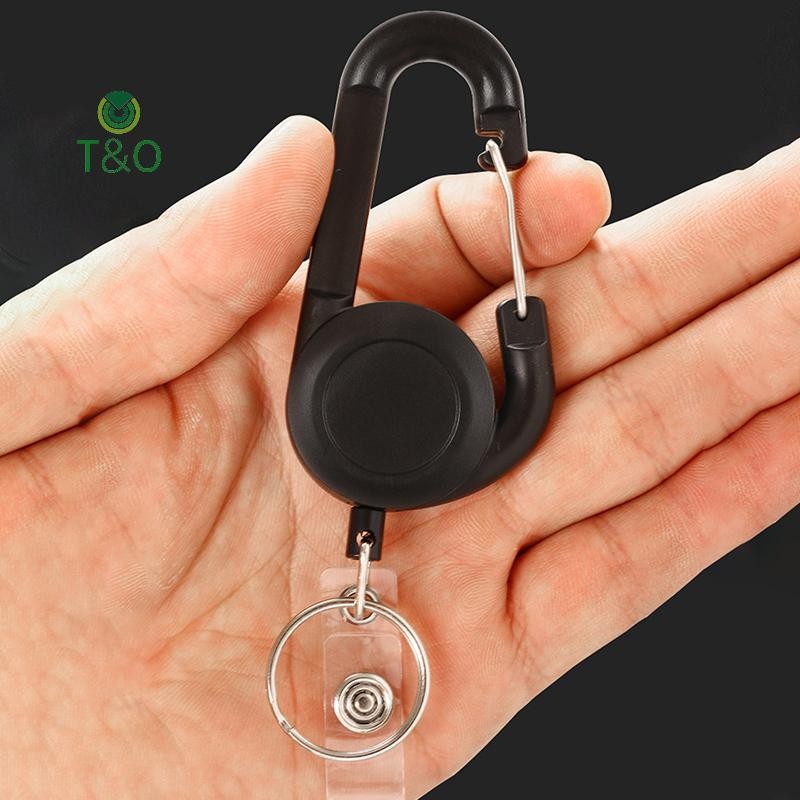 T&O ID Card Key Chain Lanyard คลิป Key แหวน Retractable ดึงชื่อแท็ก Recoil Badge เข็มขัดเชือกผู้ ...
