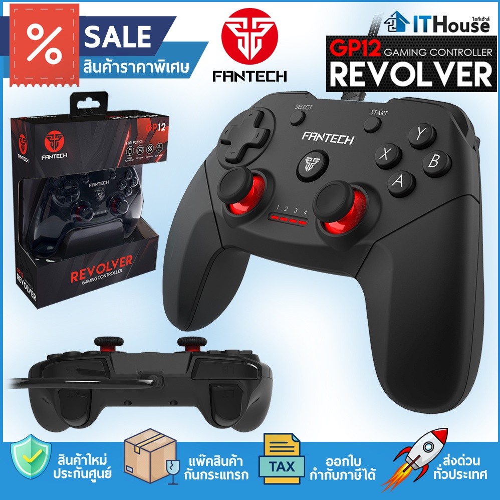 🎮FANTECH GP12 REVOLVER GAMING CONTROLLER🎮จอยเกมมิ่ง รูปทรงสไตล์ X-BOX ...