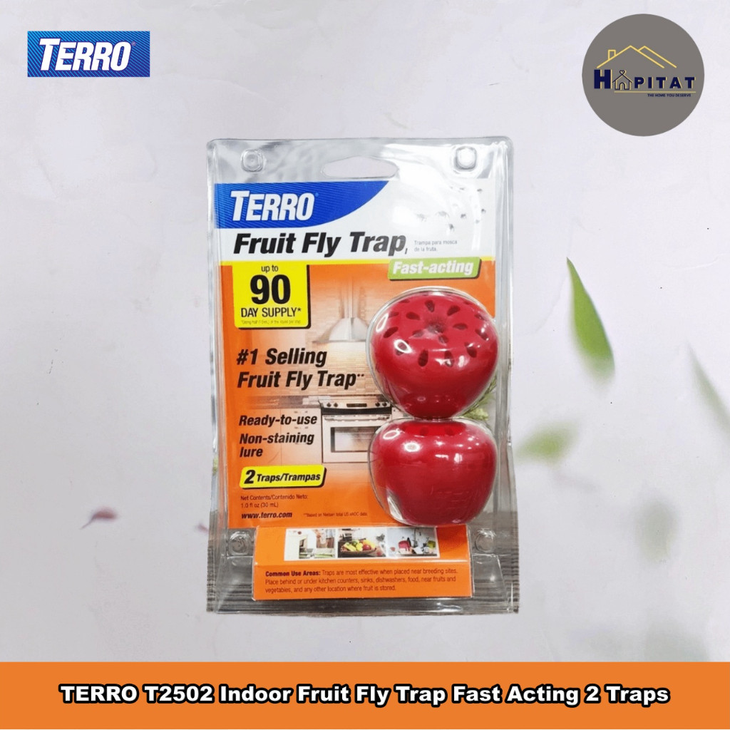 [TERRO] T2502 Indoor Fruit Fly Trap Fast-Acting 2 Traps กับดัก แมลงวัน ...