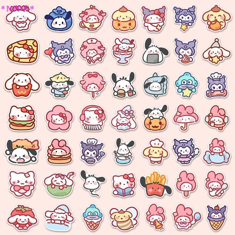 SANRIO NFPH> 100 ชิ้น/ถุงน่ารักการ์ตูนSanrioสติกเกอร์Melody Kuromi ...