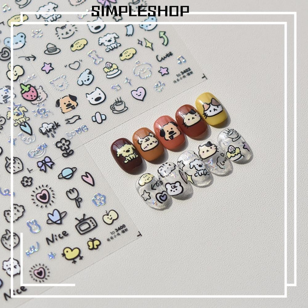 SIMPLESHOP สติ๊กเกอร์ติดเล็บ, สติ๊กเกอร์ติดถ้วยกาวในตัวลายนูนนุ่ม, ตกแต่งเล็บมัลติฟังก์ชั่น ...
