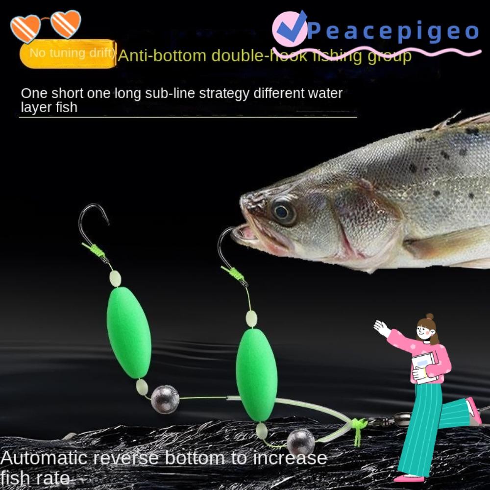 PEACEPIGEO 1 PC ตกปลาผม Rigs ตะขอ, suspension double hook ปลาคาร์พตกปลา ...