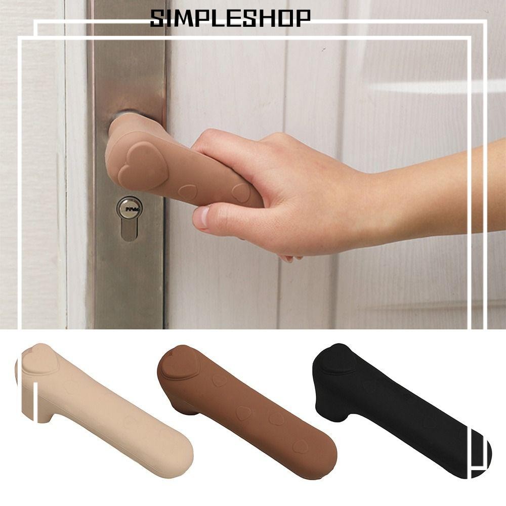 SIMPLESHOP ฝาครอบมือจับประตู, ฝาครอบลูกบิดประตูซิลิโคนป้องกันการชนกัน, แบบพกพาเงียบ Anti-Slip ...