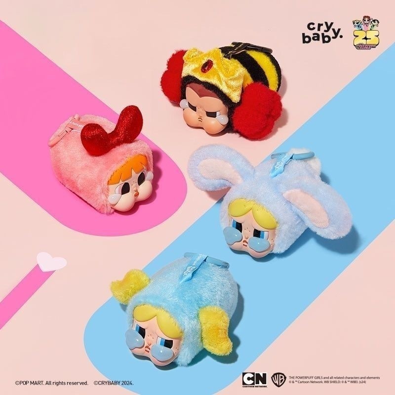 P POPMART POPMART CRYBABY Powerpuff Girls Series กล่องปริศนาไวนิล ...