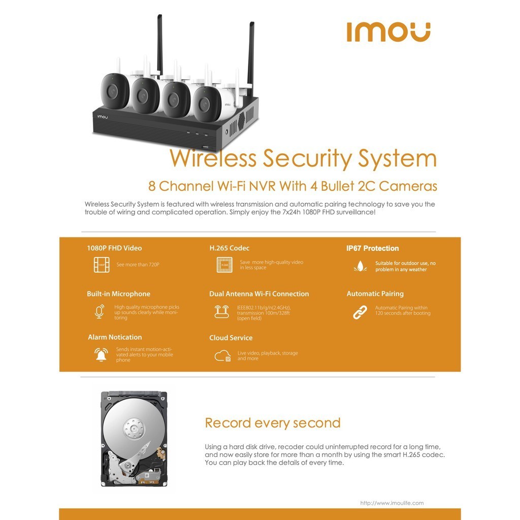 จับภาพได้ชัด IMOU smart wifi security camera ชุดกล้องวงจรปิดไร้สาย 4 ...