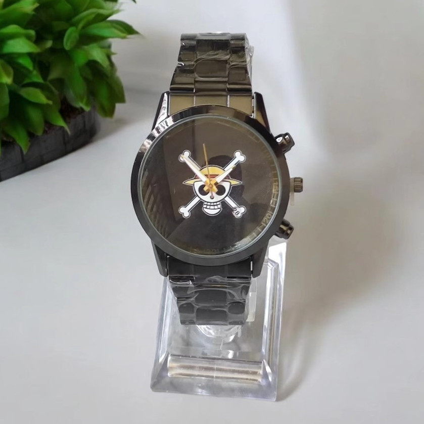 นาฬิกาผู้ชาย One Piece นาฬิกา Skull และ Crossbones พร้อมปฏิทินและสาย ...