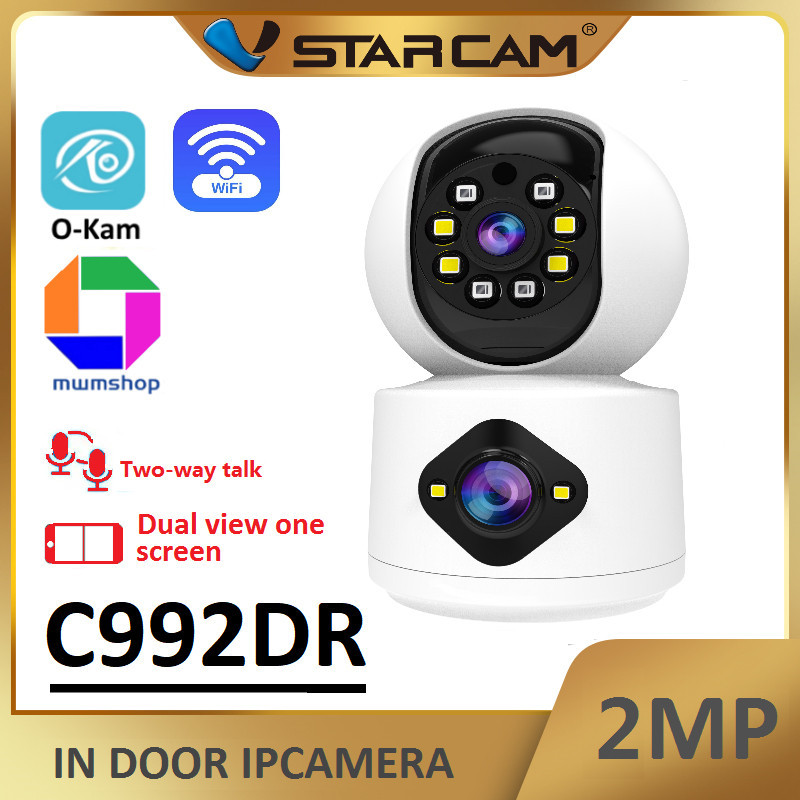 คมชัด Vstarcam C991 ( C992DR เลนส์คู่ ) ใหม่ล่าสุด 2023 กล้องวงจรปิดไร้สาย Indoor ความละเอียด 2 ...