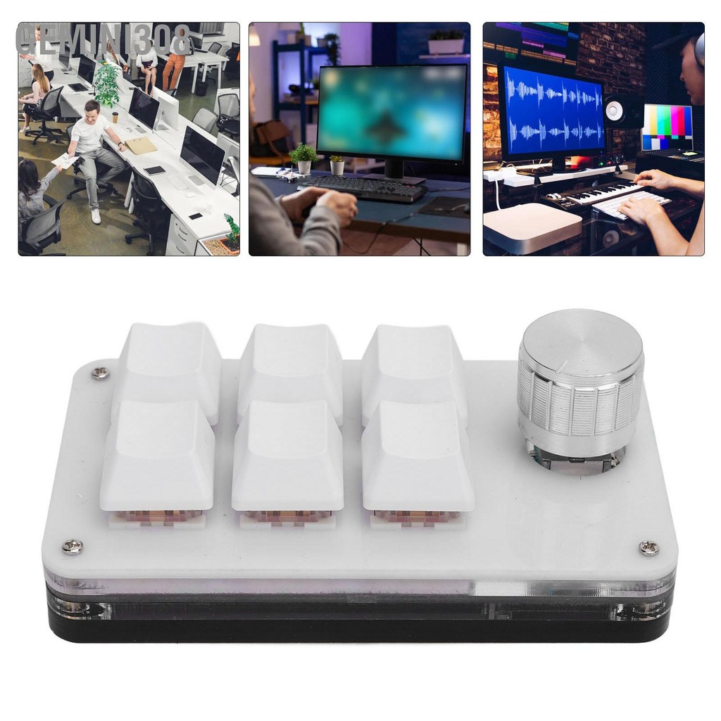 Gemini308 MINI Macro Mechanical Gaming Keyboard 6 ปุ่ม One Handed USB ...