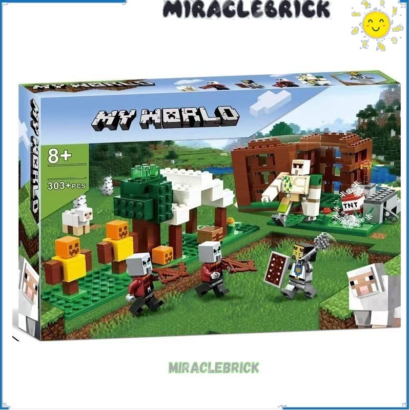 Minecraft Raider Outpost 21159 ปริศนาประกอบอาคารบล็อก DIY ผู้ใหญ่เพื่อน ...