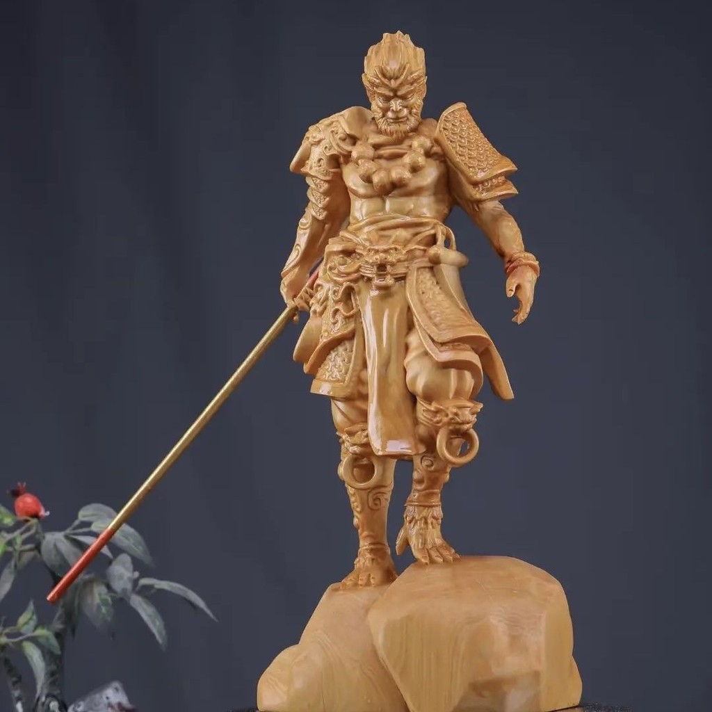 Yabo ไม้แกะสลัก Monkey King Black Myth Monkey King Zodiac Monkey Handle ...