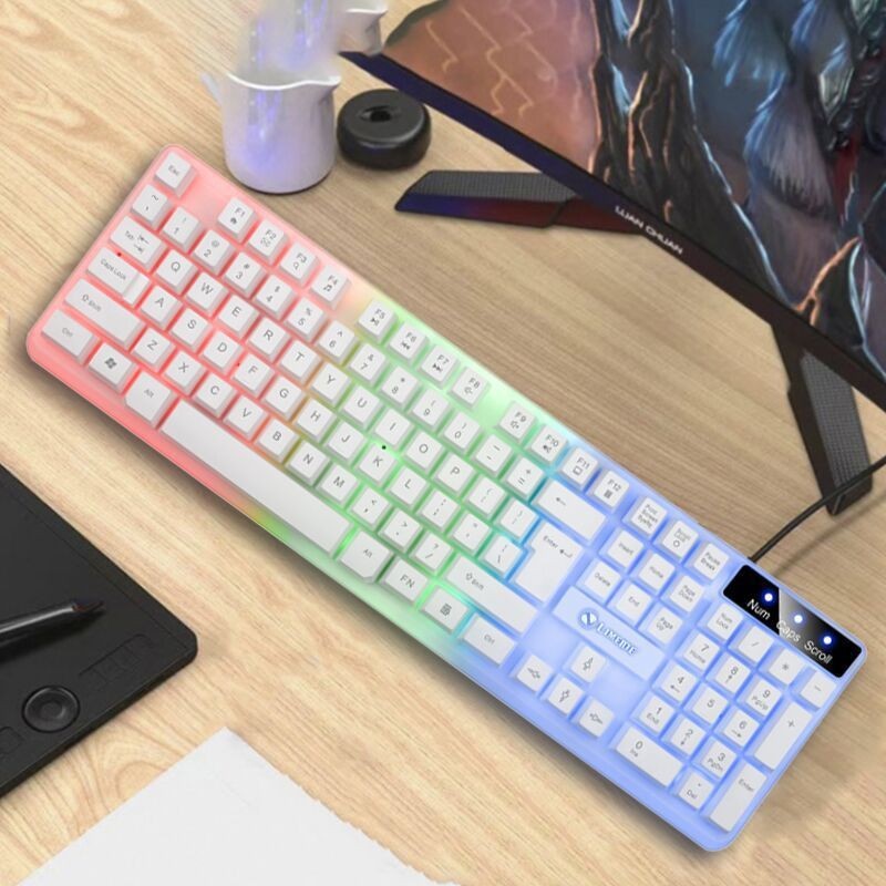 คีย์บอร์ดไร้สาย คีย์บอร์ด Limagnesium TX35 Luminous Wired Keyboard ...