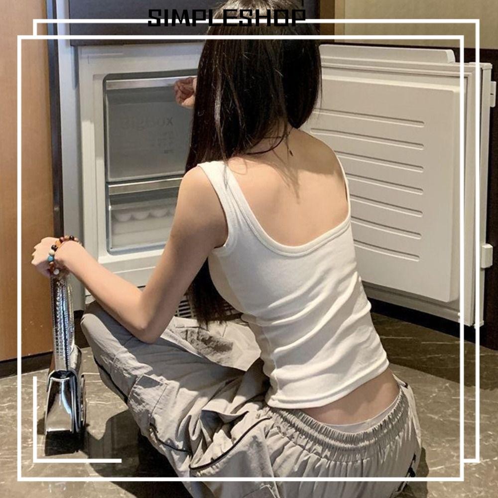 SIMPLESHOP เสื้อกั๊กลายสตริง แจ๊กเก็ตบางถัก ปี 2024 เสื้อครอปแขนกุดระบายอากาศLady | Shopee Thailand