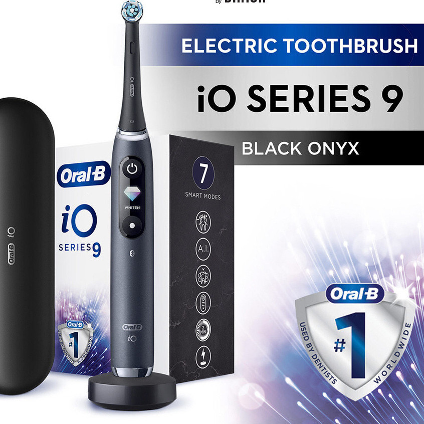 ขายที่ยอดเยี่ยม Oral-B iO Series 9 แปรงสีฟันไฟฟ้าพร้อมการสั่นสะเทือนขนาดเล็กบลูทูธ AI 3D การติด ...