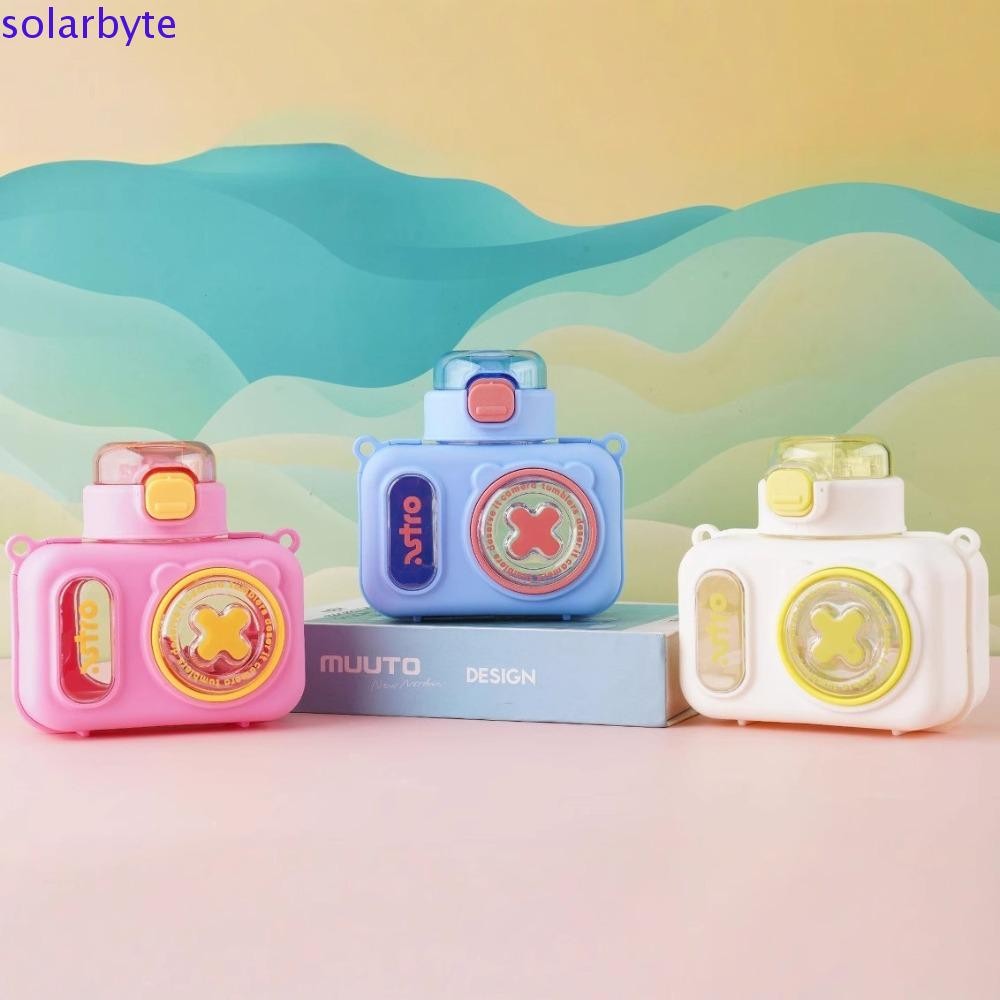 ถ้วยกล้องการ์ตูน SOLARBYTE ถ้วยน้ําฟางดีไซน์ปิดผนึกป้องกันการรั่วพลาสติกสร้างสรรค์พร้อมขวดน้ํา ...