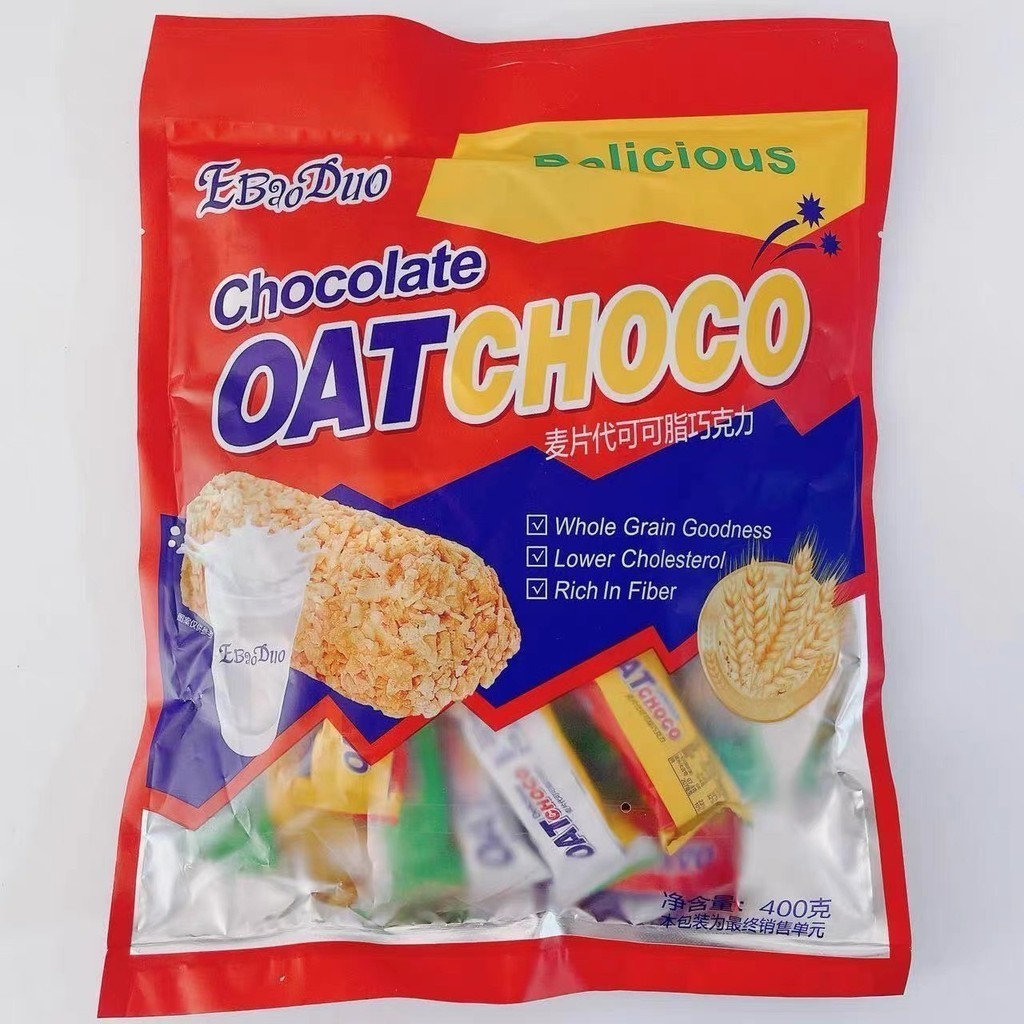 ใหม่ ข้าวโอ๊ต อัดแท่ง (Oat choco) รสนม Ebaoduo ถุง400g. ธัญพืชอบแห้ง ...