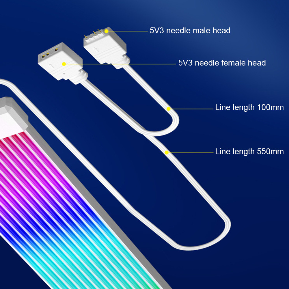 5V 3Pin RGB LED Light Strip Bar 8Pin 24Pin PSU RGB Cable Extensions ...
