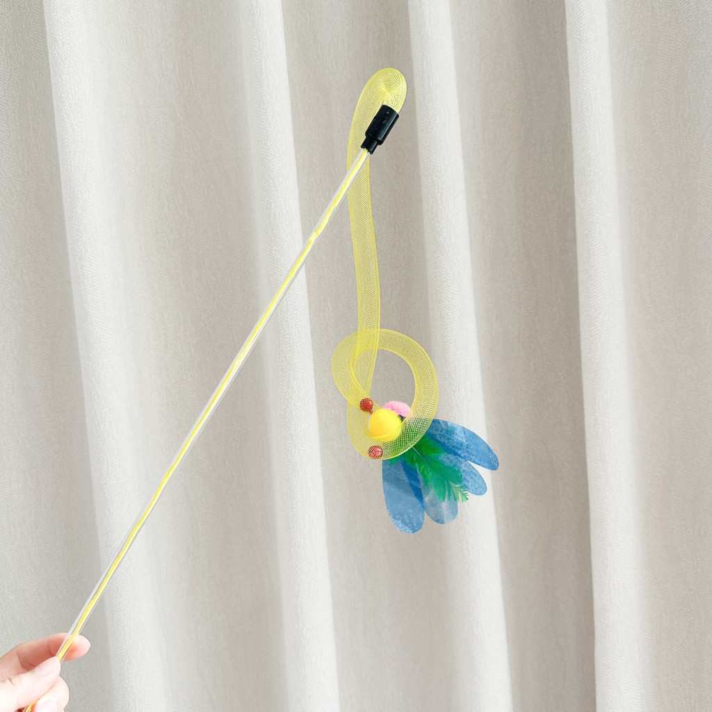 Teas Cat Teasing Stick Elastic Net Bell Teasing Cat Stick Elastic Cat ...