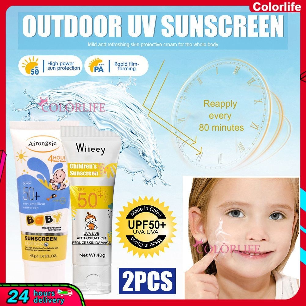 2pcs Kids&Adult Sunscreen Refreshing Mild ไม่ระคายเคือง Face Body ...