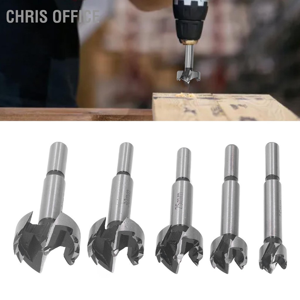Chris office 5 ชิ้น Forstner บิตตั้งมืออาชีพ Multitooth ปีกแบน เจาะ บิต ...