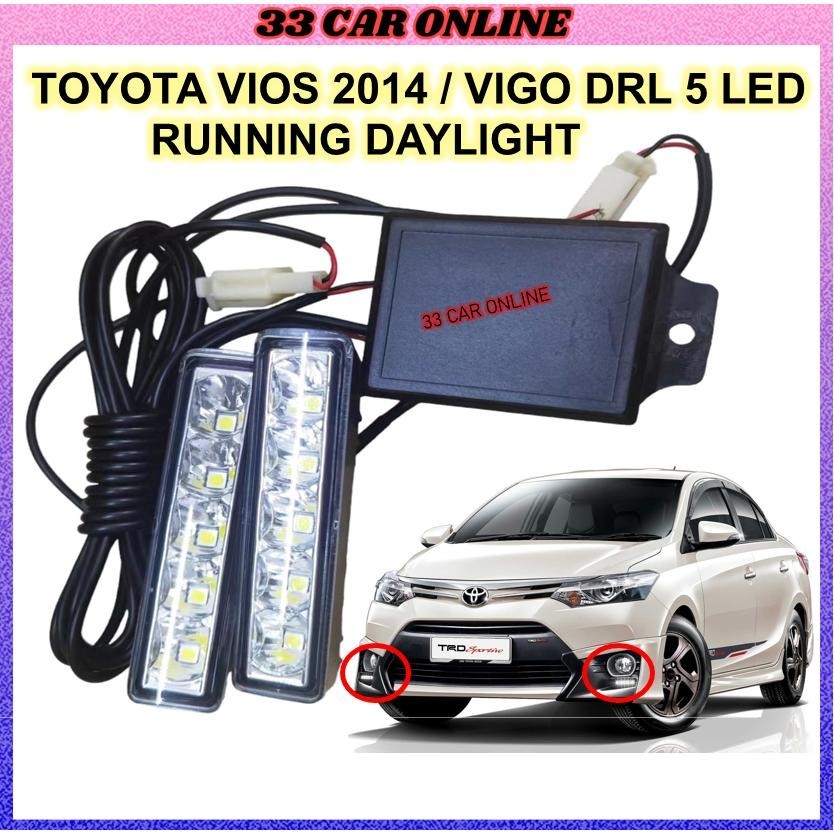 (1 Pair / SEPASANG ) TOYOTA VIOS VIGO DRL 5 LED RUNNING LIGHT DAYLIGHT ...