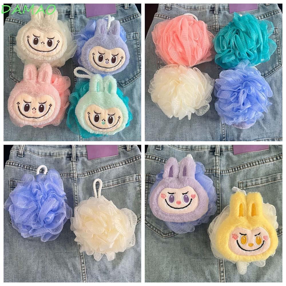 Damao การ์ตูน Labubu Bath Ball, Plush Bath Flower Back Rubbing การ์ตูนพ ...