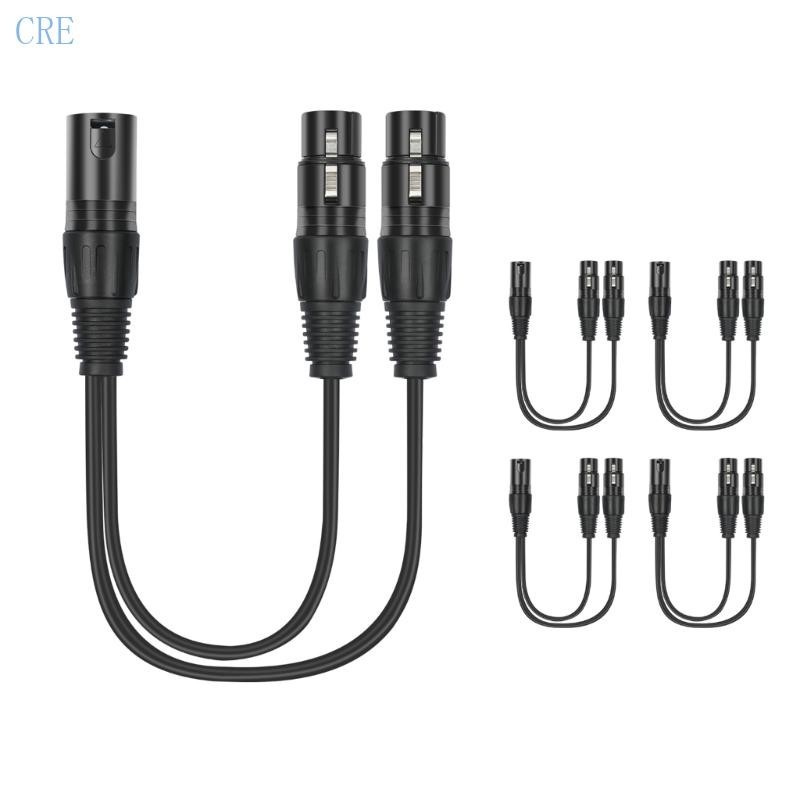 Cre 3Pin Y Splitter Cable Double Female to Male Mic Cord Balanced ...
