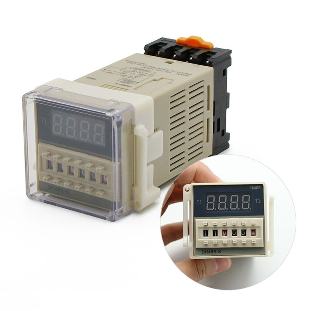 DH48S-S Programmable Double Time Delay Relay 0.1S-99H Repeat Cycle SPDT Timer Relay Voltage ...