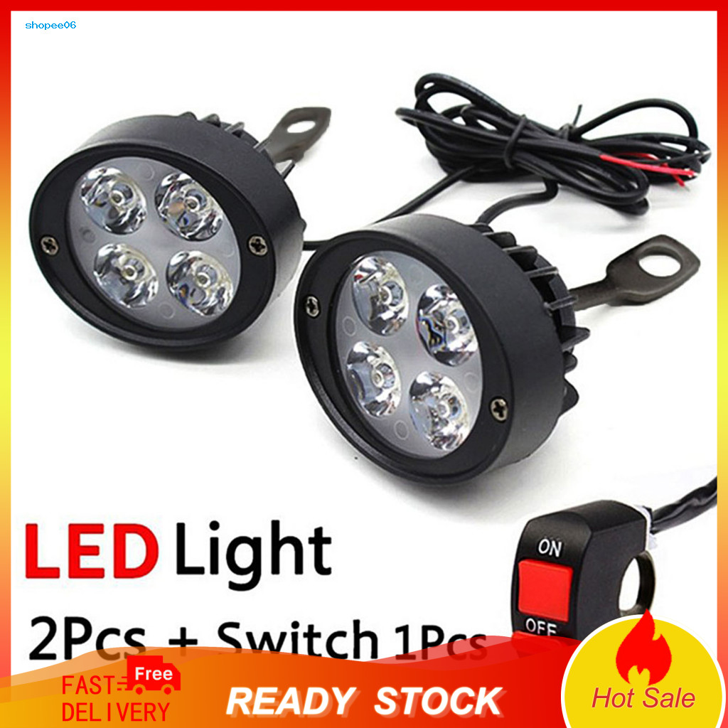 Setn 2 ชิ้น LED ไฟหน้ารถจักรยานยนต์กระจกรถจักรยานยนต์ Mount ขับรถ Spotlight ไฟตัดหมอก | Shopee ...