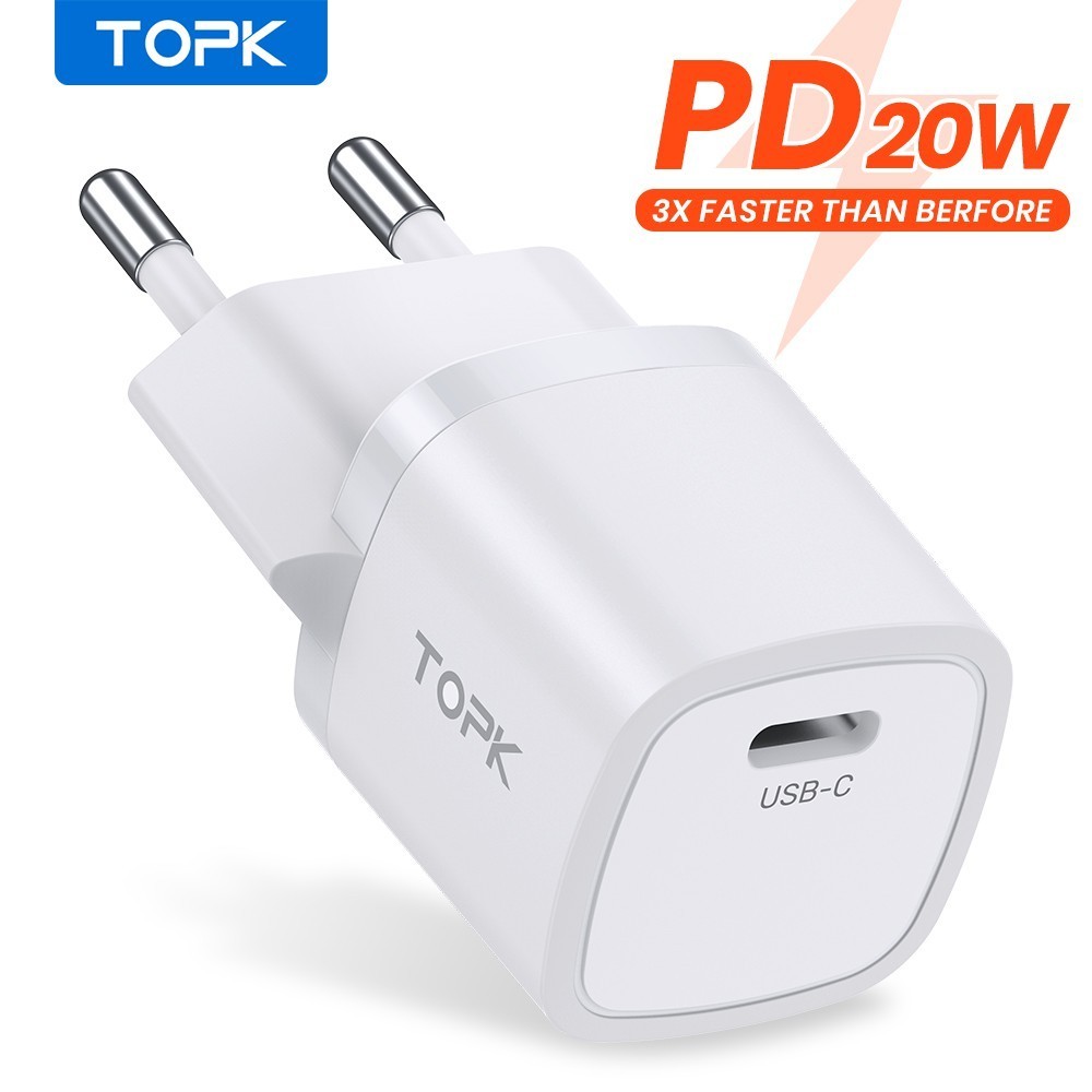 Topk B112M Mini 20W PD Type C อะแดปเตอร์ชาร์จเร็ว QC3.0 ที่ชาร์จโทรศัพท์ แบบสากล สําหรับโทรศัพท์ ...